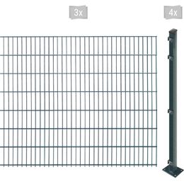 Arvotec Doppelstabmattenzaun "EASY 143 zum Aufschrauben" Zaunelemente Zaunhöhe 143 cm, Zaunlänge 2 - 60 m Gr. H/L: 143 cm x 6 m, Pfosten: 4 St., grau (anthrazit)