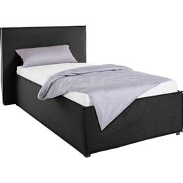 Polsterbett "Isaline", grau (anthrazit), B:133cm L:213cm, 100% Polyester, LeGer Home by Lena Gercke, Betten, Polsterbett ohne Bettkasten Polsterbett, wahlweise ohne Matratze oder mit 3 Matratzenarten, Kopfteilhöhe 107 cm