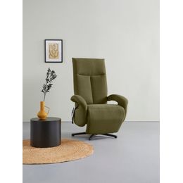 Sit & More TV-Sessel SIT & MORE "Tycoon", gr&uuml;n (olive), B:74cm H:112cm T:82cm, 98% Polyester 2% Polyamid, Sessel, wahlweise manuell, mit zwei Motoren oder mit Akku oder mit 2 Motoren