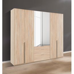 Kleiderschrank wimex "New York" Schränke Gr. B/H/T: 270 cm x 236 cm x 58 cm, 6 St., braun (struktureichefarben hell, spiegel) mit Spiegeltür