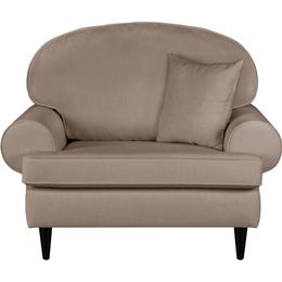 Sessel Home Affaire "Vitreux", braun, B:117cm H:95cm T:100cm, 100% Polyester, Sessel, Einzelsessel, auch in Bouclé-Bezug, B/T/H: 117/100/95 cm