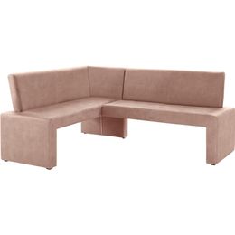 Eckbank Home Affaire "Barcelona", braun (vintage braun), B:200cm H:88cm T:160cm, Massivholz, Holzwerkstoff, Polyester, Sitzbänke, In verschiedenen Stoffen und Farben