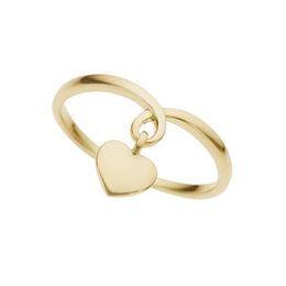 Goldring Firetti "Schmuck Geschenk Gold 333 Herz" Fingerringe Gr. 17, Gelbgold 333, 2 mm, goldfarben (gelbgoldfarben) Damen