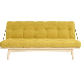Schlafsofa Karup Design "Folk", gelb, B:190cm H:90cm T:130cm, 100% Polyester, Sofas, Schlafsofa, aus massiven Kiefernholz, inkl. Futonmatratze