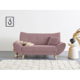 2-Sitzer Home Affaire "Basta", rosa, B:174cm H:80cm T:82cm, 100% Polyester, Sofas