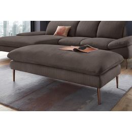 Hocker W.Schillig "enjoy&MORE", braun (braun r66), B:151cm H:45cm T:71cm, Chenille-Flachgewebe R66 (85% Polyester, 15% Nylon), Longlife Xtra-Leder Z59: Glattleder mit modischer Prägung. Hautstärke 0, 9 - 1, 1 mm, Stoff S37 (100% Polyester), Hocker, Füße bronze pulverbeschichtet, Breite 151 cm