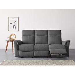 3-Sitzer Home Affaire "Southbrook", grau (anthrazit), B:197cm H:99cm T:92cm, Webstoff 95% Polyester 5% Nylon, Sofas, mit manueller und elektrischer Relaxfunktion