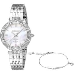 Quarzuhr JUST cavalli time "Savoca, JC1L274M0045" Armbanduhren silberfarben Damen