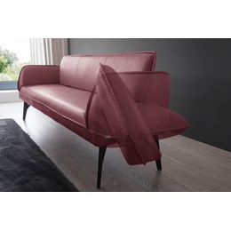 K+w Komfort & Wohnen Polsterbank K+W KOMFORT & WOHNEN "Drive", rot (cabernet 15), B:238cm H:91cm T:66cm, Cloud: Nappaleder pigmentiert, Glattleder, 0, 9/1, 1mm, elegantes Leder mit Wolkung und weichen Griff; 775: Flachgewebe, 100% Polyester, Sitzbänke, mit Seitenteilverstellung, wahlweise in 218 oder 238 cm Breite