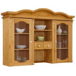 Aufsatzschrank Home Affaire "Bavaria" Schränke beige (natur) Breite 165 cm, aus massiver Kiefer, FSC