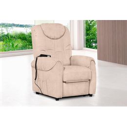 Sit & More TV-Sessel SIT & MORE "Bastian", beige (creme), B:75cm H:110cm T:92cm, Kunstleder SOFTLUX;Luxus-Microfaser ALTARA NUBUCK (100% Polyester);Luxus-Microfaser ALTARA NUBUCK (95% Polyester / 5% Baumwolle), Sessel, wahlweise manuell verstellbar oder mit Motor und Aufstehhilfe