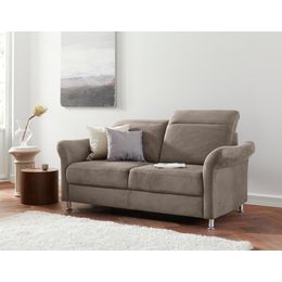 Sit & More 2,5-Sitzer SIT & MORE "Darwin", braun (savannah), B:179cm T:96cm, Sofas, inklusive Federkern, wahlweise mit Kopfteilverstellung