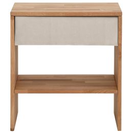 Nachttisch Home Affaire "Cavan" Tische Gr. B/H/T: 60cm x 65,5cm x 42cm, beige (beige + natur natur) passend zur Boxspringbett-Serie Cavan