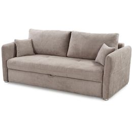 Jockenh&ouml;fer Schlafsofa JOCKENH&Ouml;FER GRUPPE "Luca", beige (greige), B:185cm H:90cm T:102cm, Luxus-Microfaser (100% Polyester);Zierkissen: 100% Polyester, Sofas, Schlafsofa, inklusive Bettfunktion und Armlehnenverstellung, in 2 Breiten
