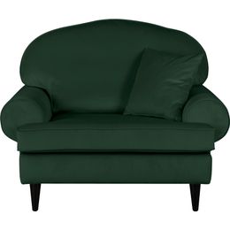 Sessel Home Affaire "Vitreux", grün (dunkelgrün), B:117cm H:95cm T:100cm, 100% Polyester, Sessel, Einzelsessel, auch in Bouclé-Bezug, B/T/H: 117/100/95 cm