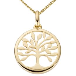 Ketten-Anhänger Firetti "Schmuck Geschenk Gold 333 Halsschmuck Anhänger Halskette Baum" Schmuckanhänger Gr. Gelbgold 333, 0,85 g, gelb (gelbgoldfarben) Damen