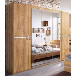 Kleiderschrank wimex "Anna", braun (plankeneichefarben), B:225cm H:210cm T:58cm, Schränke, Drehtürenschrank Kleiderschrank