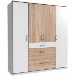 Kleiderschrank wimex "Click" Schränke Gr. B/H/T: 180 cm x 199 cm x 58 cm, 4 St., weiß (weiß, struktureichefarben hell) Drehtürenschrank Kleiderschrank Schränke ohne Spiegel