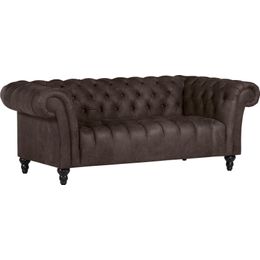 3-Sitzer GUTMANN FACTORY "Amazonas", braun, B:205cm H:74cm T:101cm, Sofas, Bezug aus weichem Anilinleder