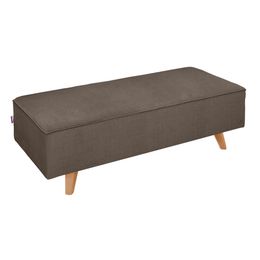 Hocker Tom Tailor HOME "NORDIC CHIC" Gr. B/H/T: 137 cm x 42 cm x 61 cm, Samtstoff STC, braun (wood stc 4) Polsterhocker mit Kedernaht, Breite 137 cm, Füße Buche natur