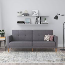 3-Sitzer DOREL HOME "Lilly", grau (hellgrau), B:207cm H:82cm T:82cm, Webstoff 100% Polyester, Sofas, Bett-Funktion, R&uuml;ckenlehne 3-fach verstellbar, Sitzh&ouml;he 43 cm