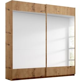 Schwebetürenschrank Rauch "Malibu" Schränke Gr. B/H/T: 181 cm x 210 cm x 62 cm, 2 St., braun (eichefarben artisan)