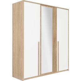 Kleiderschrank GAMI "Curtys" Schränke Gr. B/H/T: 197 cm x 220 cm x 60 cm, 3 St., weiß (eiche sonoma, weiß) Drehtürenschrank Kleiderschrank Mit Spiegel