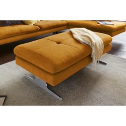 Hocker exxpo - SOFA FASHION "Dana" Gr. B/H/T: 132 cm x 43 cm x 72 cm, Webvelours, Hocker, gelb (mustard) Polsterhocker