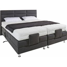 Boxbett, grau (anthrazit), B:194cm L:210cm, Box und Kopfteil: Feinstrukturstoff (77% Polyester und 23% Viskose);Bezug der Obermatratze: 100% Polyester, Westfalia Schlafkomfort, Komplettbetten, Boxspringbett, mit Motor in diversen Ausf&uuml;hrungen