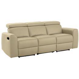 3-Sitzer Home Affaire "Sentrano", beige (creme), B:209cm H:82cm T:98cm, NaturLEDER/Kunstleder (Das Leder hat eine Dicke von 0, 9-1, 0 mm);Kunstleder;Webstoff (95% Polyeste, 5% Nylon);Struktur fein (95% Polyester, 5% Nylon), Sofas, auch mit elektrischer Funktion mit USB-Anschlu&szlig;, in 4 Bezugsvarianten