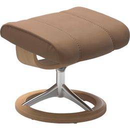 Fußhocker stressless "Consul" Hocker Gr. B/H/T: 54 cm x 41 cm x 39 cm, Leder BATICK, Signature Base Eiche, braun (latte batick) mit Signature Base, Gestell Eiche