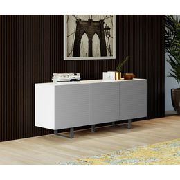 Sideboard DIVENTA Sideboards Gr. B/H/T: 165 cm x 67 cm x 45 cm, grau (weiß grau) Breite 165 cm