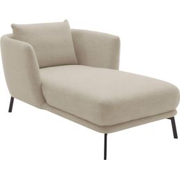 Schöner Wohnen Kollektion Chaiselongue "Pearl - 5 Jahre Hersteller-Garantie, auch in Bouclé", beige (natur), B:101cm H:71cm T:161cm, 96% Polyester, 4% Polyacryl, SCHÖNER WOHNEN-KOLLEKTION, Sofas, Maße (B/H/T): 101/71/161 cm, Füße aus Metall