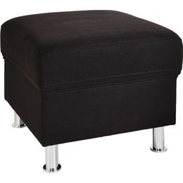 Sit & More Hocker SIT & MORE "Ascara", grau (anthrazit), B:55cm H:46cm T:55cm, Luxus-Microfaser (100% Polyester);Softlux-Kunstleder;NaturLeder, Hocker, Hocker
