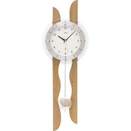 Funk-Pendelwanduhr AMS "F5239" Wanduhren Gr. B/H/L: 24 cm x 7 cm x 70 cm, braun (eichefarben)