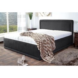 Polsterbett, schwarz, B:190cm L:212cm, Bezug Bett: Microfaser (100% Polyester);Bonnell-Federkernmatratze: Frottee (100% Polyester);Kaltschaummatratze: 100% Polyester, Bezug abnehm- und waschbar bis 60C, Westfalia Schlafkomfort, Betten, inkl. Bettkasten bei Ausführung mit Matratze