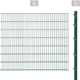 Arvotec Doppelstabmattenzaun "ESSENTIAL 143 zum Einbetonieren" Zaunelemente Zaunhöhe 143 cm, Zaunlänge 2 - 60 m Gr. H/L: 143cm x 8 m, Pfosten: 5 St., grün (dunkelgrün)