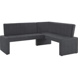 Eckbank Home Affaire "Barcelona", grau (dunkelgrau (fantasy 8201)), B:200cm H:88cm T:160cm, Massivholz, Holzwerkstoff, Polyester, Sitzbänke, In verschiedenen Stoffen und Farben