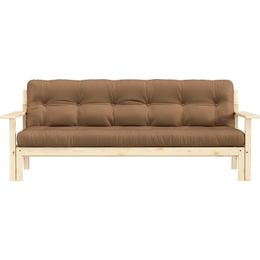 Schlafsofa Karup Design "Unwind", braun (mocca), B:190cm H:14cm T:92cm, Sofas, Schlafsofa, Mit Holzstruktur, inkl. Futonmatratze, Liegefl&auml;che 130x190 cm