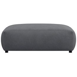 Pouf FLEXLUX "Lucera" Poufs Gr. B/H/T: 104cm x 41cm x 82cm, Lederoptik, grau (elephant grau) modern & anschmiegsam, Kaltschaum, Stahl-Wellenunterfederung