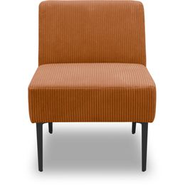 Sessel DOMO collection "700010 Lieferzeit nur 2 Wochen, auch einzeln stellbar", orange (terrakotta), B:58cm H:78cm T:83cm, 100% Polyester, Sessel, Einzelsessel, für individuelle Zusammenstellung eines persönlichen Sofas, Cord-Bezug