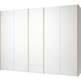 Müllermöbel Drehtürenschrank MÜLLER SMALL LIVING "Modular Plus Variante 9" Schränke Gr. B/H/T: 290 cm x 221,4 cm x 60,5 cm, 5 St., weiß (weiß, birke) inklusive einer kleinen Schublade im Mittelelement