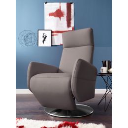 Sit & More TV-Sessel SIT & MORE "Kobra", grau (hellgrau), B:71cm H:110cm T:82cm, Luxus-Microfaser (90% Polyester, 10% Polyamid);Flachgewebe (100% Polyester);Struktur (100% Polyester), Sessel
