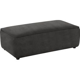 Hocker W.Schillig "around-the-block" Gr. B/H/T: 120cm x 39cm x 60cm, Longlife Xtra-Leder Z69, grau (anthracite z69) mit eleganter Biese