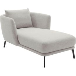 Sch&ouml;ner Wohnen Kollektion Chaiselongue "Pearl - 5 Jahre Hersteller-Garantie, auch in Boucl&eacute;", grau (platin), B:101cm H:71cm T:161cm, 16% Baumwolle, 79% Polyester, 5% Polyacryl, SCH&Ouml;NER WOHNEN-KOLLEKTION, Sofas, Chaiselongue, Ma&szlig;e (B/H/T): 101/71/161 cm, F&uuml;&szlig;e aus Metall