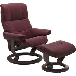 Fußhocker stressless "Mayfair" Hocker Gr. B/H/T: 55 cm x 38 cm x 39 cm, Leder BATICK, Classic Base Wenge, rot (bordeaux batick) mit Classic Base, Gestell Wenge