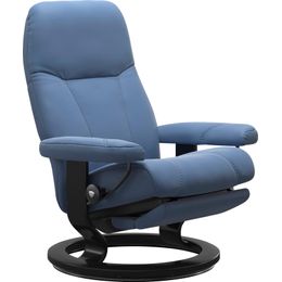 Relaxsessel stressless "Consul", blau (lazuli blau batick), B:76cm H:100cm T:74cm, Leder BATICK: BATICK ist ein leicht korrigiertes, durchgef&auml;rbtes und genarbtes M&ouml;belleder, bei dem die meisten Unebenheiten und Spuren in der Regel entfernt wurden.;Leder PALOMA: PALOMA ist ein durchgef&auml;rbtes Semianilin-M&ouml;belleder mit nat&uuml;rlicher Narbung.;ROHLEDER Stoff Q2 FARON: Ein fester zuverl&auml;ssiger Boucl&eacute; mit 