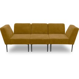 Sofa-Eckelement DOMO collection "700010 Lieferzeit nur 2 Wochen, auch einzeln stellbar", gelb (curry), B:83cm H:78cm T:83cm, 100% Polyester, Polsterelemente, Modul - als Ecke oder Abschluss einsetzbar, Cord-Bezug
