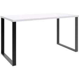 Schreibtisch wimex "Home Desk" Tische Gr. B/H/T: 140cm x 75cm x 70cm, schwarz (schwarz/weiß + weiß) Mit Metallkufen, in 3 Breiten