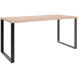 Schreibtisch wimex "Home Desk" Tische Gr. B/H/T: 159cm x 75cm x 70cm, schwarz (schwarz/eich + eiche sägerau nachbildung) Mit Metallkufen, in 3 Breiten